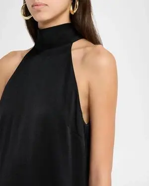 UNGARO Sari Feather-trim Minidress - Black