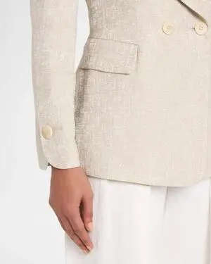 Emporio Armani Icon Double-breasted Armure Jacquard Jacket