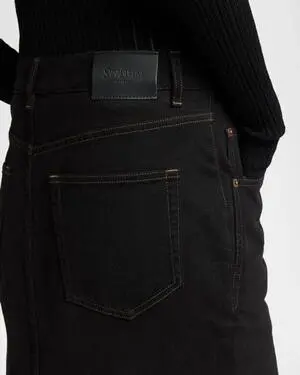 Saint Laurent Baggy Denim Pencil Skirt