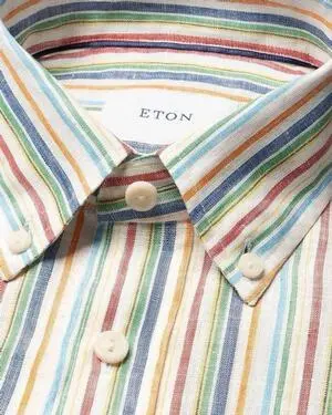 Eton Apos;s Multicolor Stripe Linen Button-down Shirt - Multi