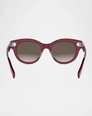 Celine 3 Dots Round Sunglasses - Shiny Bord