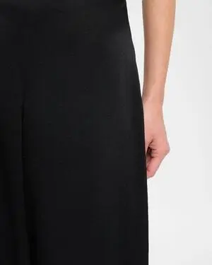 UNGARO Kai Wide-leg Satin Pants - Black