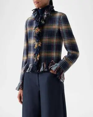 Akris Plaid Tweed Wool-blend Jacket