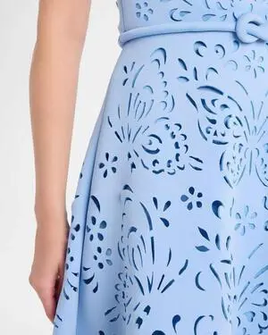 Badgley Mischka Strapless Butterfly Laser-cut Midi Dress - Periwinkle