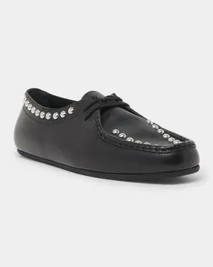 JIL SANDER Apos;s Studded Lace-up Leather Shoes - Black