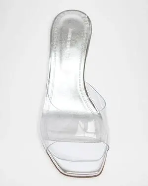 Amina Muaddi 70mm Lupita Transparent Wedge Mules