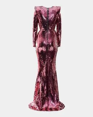 ZHIVAGO The Past Returns Sequin Gown - Mauve