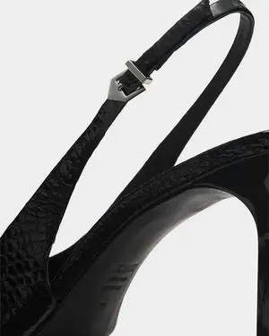 Schutz 90mm Paola Snake-embossed Leather Slingback Pumps