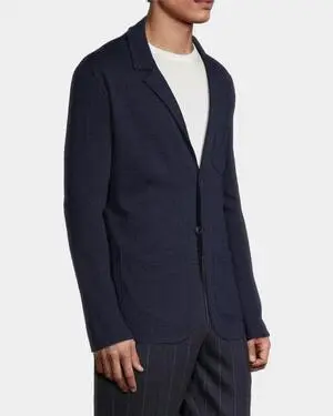 Isaia Apos;s Wool-blend Sweater Jacket - Medium Blu
