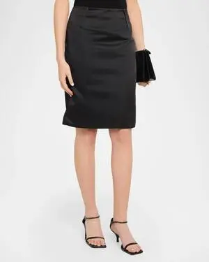 TOTEME Duchess Satin Sheath Knee-length Skirt