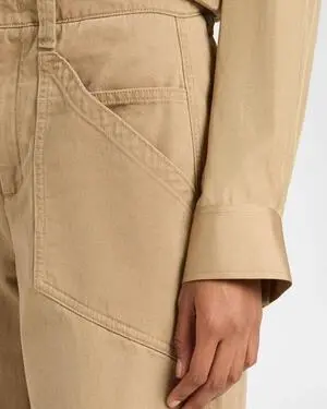 Vince Washed Cotton Twill Mid-rise Utility Pants - Carmello