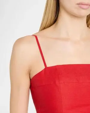 Staud Federico Linen Crop Top