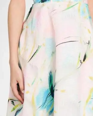 AS IT MAY Mika Strapless Jacquard Midi Dress - Multi