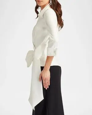 Tadashi Shoji Bicolor Pleated Taffeta & Crepe Gown
