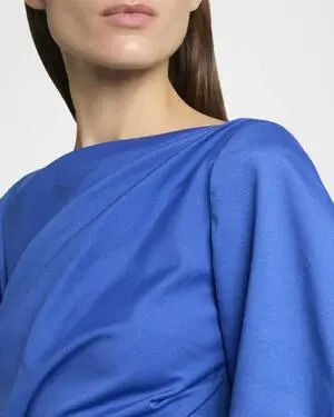 Talbot Runhof Ross Draped-waist Midi Dress - Periwinkle