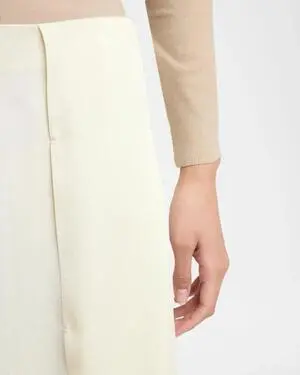 JIL SANDER Side Paneled Wool Sable Midi Skirt - Cornsilk
