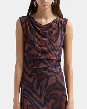 Johnny Was Leyla Abstract Cowl-neck Midi Dress - Kessari