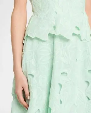 AS IT MAY Isla Cutout Floral-embroidered Midi Dress - Mint