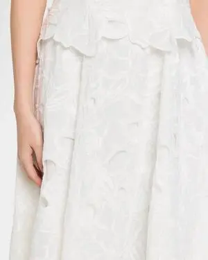 AS IT MAY Isla Cutout Floral-embroidered Midi Dress - Ivory