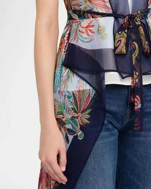 Etro Paisley Silk Belted Foulard Vest - Printed Az