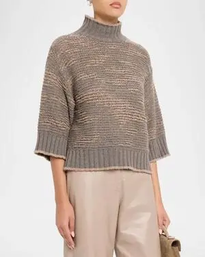 Fabiana Filippi Turtleneck Sequin Knit Sweater