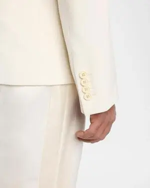 Alexander McQueen Apos;s Wool Pleated-lapel Single-breasted Dinner Jacket - Ivory