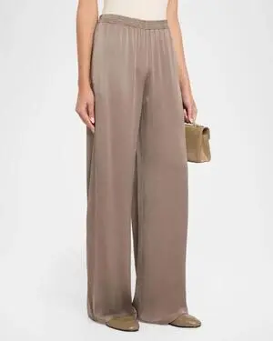 Fabiana Filippi Wide-leg Envers Satin Pants - Falcon