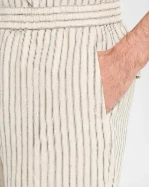 Vince Apos;s Ballstone Stripe Hemp Shorts - Parchment