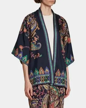 Etro Paisley Silk Open Jacket