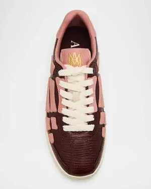 Amiri Lizard-embossed Leather Pacific Bones Sneakers