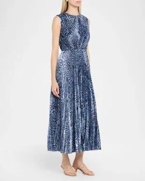 Ulla Johnson Malin Pleated Satin Midi Dress