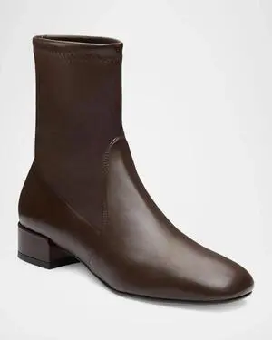 STUART WEITZMAN 25mm Bacari Stretch Leather Ankle Boots - Walnut