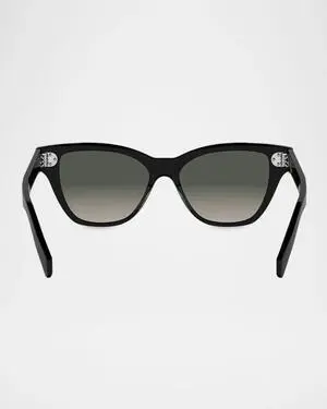 Celine 3 Dots Hd 52mm Butterfly Sunglasses - Shiny Blac