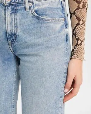 Moussy Vintage Kingston Tailored Straight Mid-rise Jeans - Light Blue