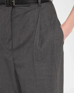 RÓHE High-rise Wool Trousers - Dark Grey