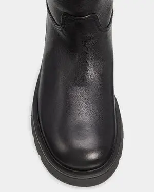 STUART WEITZMAN Ren Knee-high Lug Sole Leather Boots - Black