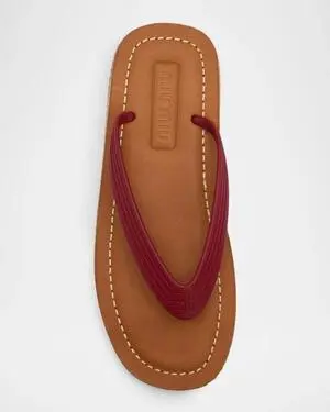 MIU MIU Logo Flat Thong Sandals