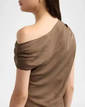TOCCIN Veda Draped Off-the-shoulder Top