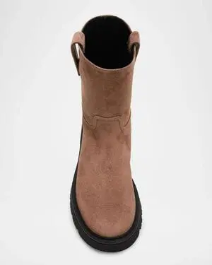 STUART WEITZMAN Ren Suede Lug Sole Booties