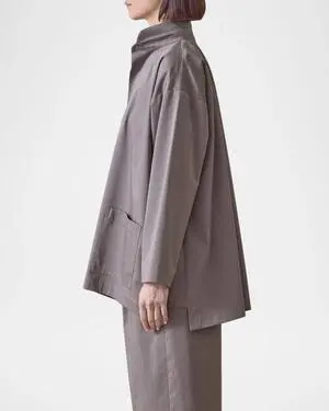Eskandar Slim A-line Stretch Cotton Jacket