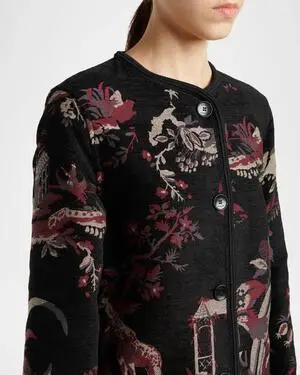 Etro Toile Brocade Single-breasted Long Coat - Multicolor
