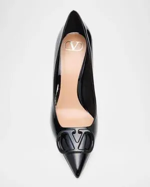 Valentino Garavani 80mm Vlogo Patent Leather Pumps - Nero
