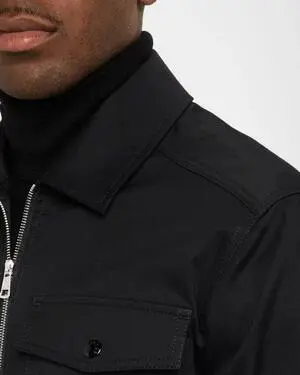 Moncler Apos;s Cotton-blend Gabardine Shirt Jacket - Black