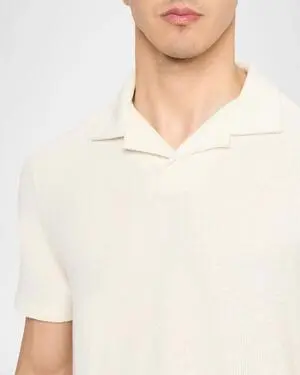 Vince Apos;s Honeycomb Johnny Collar Polo Shirt - Clay