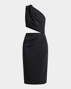 Bcbgmaxazria Isabel Cutout One-shoulder Midi Dress