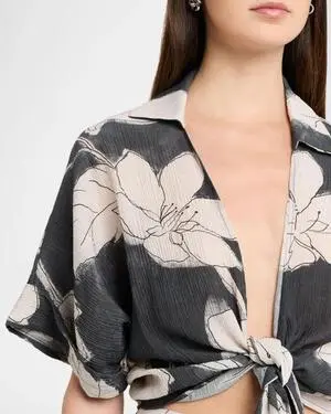 JBQ Chiara Cropped Top - Slate
