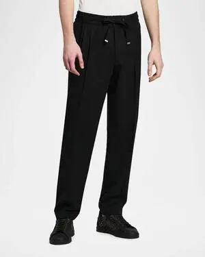 Dolce & Gabbana Apos;s Elasticized Stretch-wool Straight-leg Trousers - Nero