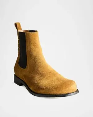 JW Anderson Apos;s Suede Loafer-stitched Chelsea Boots - Caramel