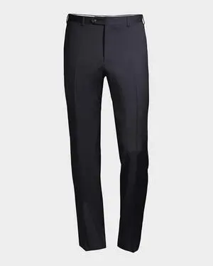 Canali Apos;s Wool Slim-fit Trousers - Navy
