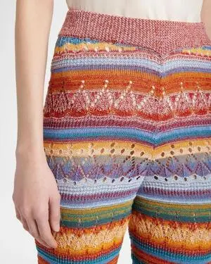 Etro Striped Open Knit Flare Trousers